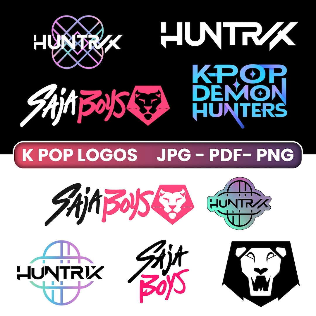 K-Pop Huntrix Logo Paket | Demon Hunters Cosplay Logos | Saja Boys Fan ...