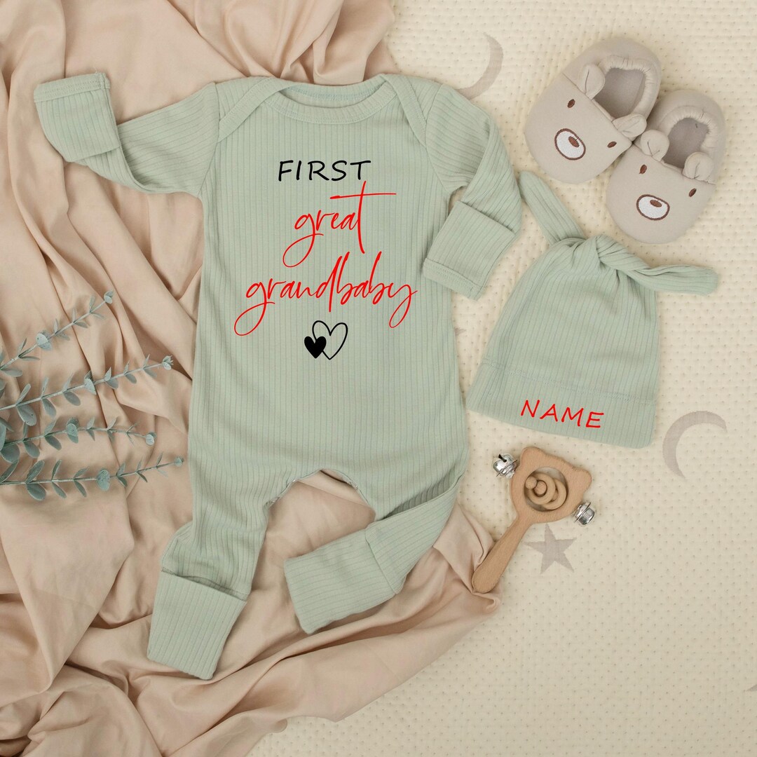 First Great Grandbaby Outfit, Newborn Baby Bodysuit and Hat Set, Hi ...