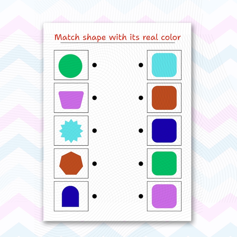 Matching Worksheets for Kids | Animal Baby, Fruit & Shape Color Match ...