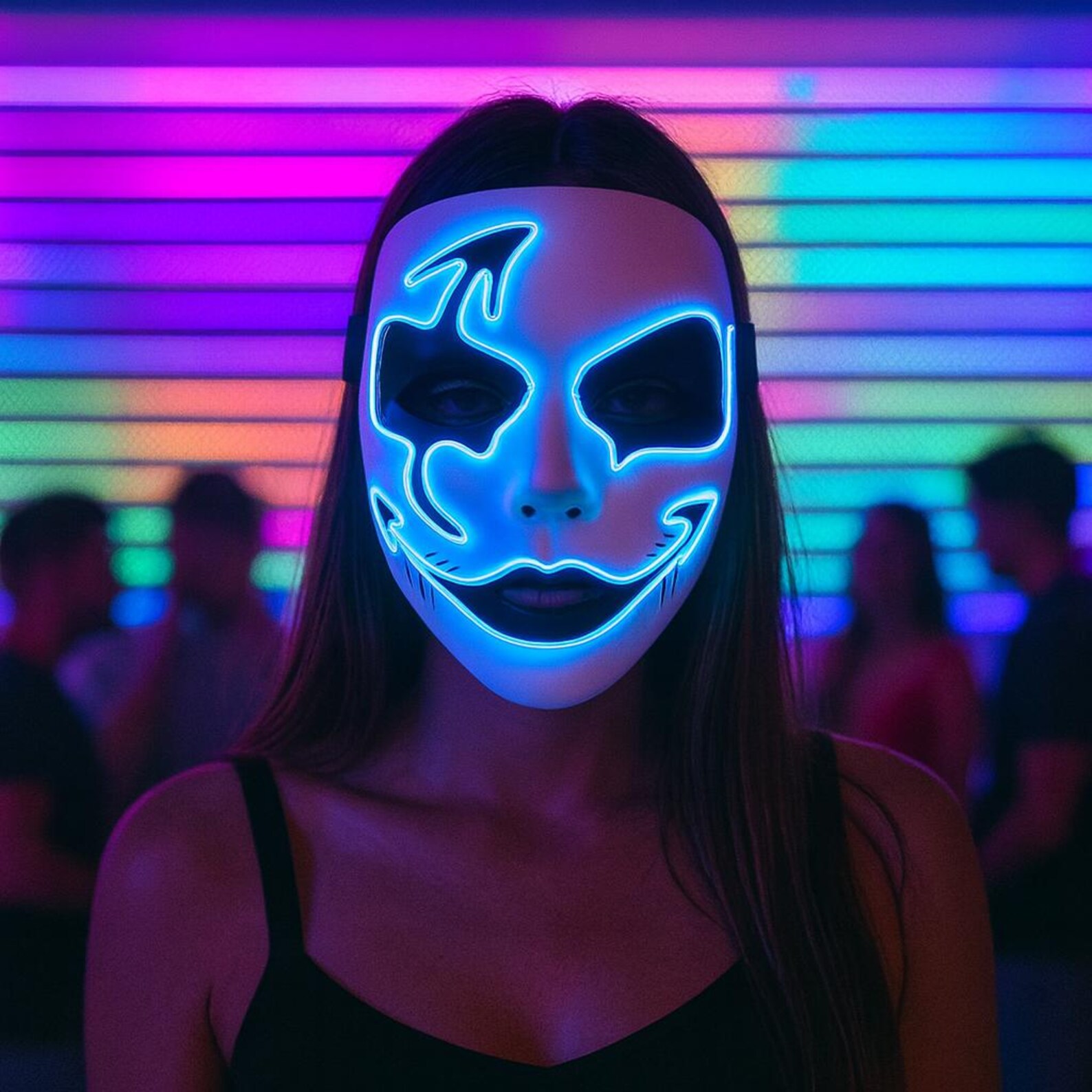 Rave Masquerade Mask | Luminous Cosplay, Rave Party - Etsy