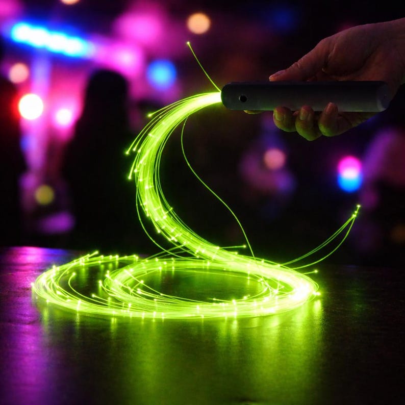 LED Rave Fiber Optic Whip Light 360 Degree Swivel Super Bright Rave ...
