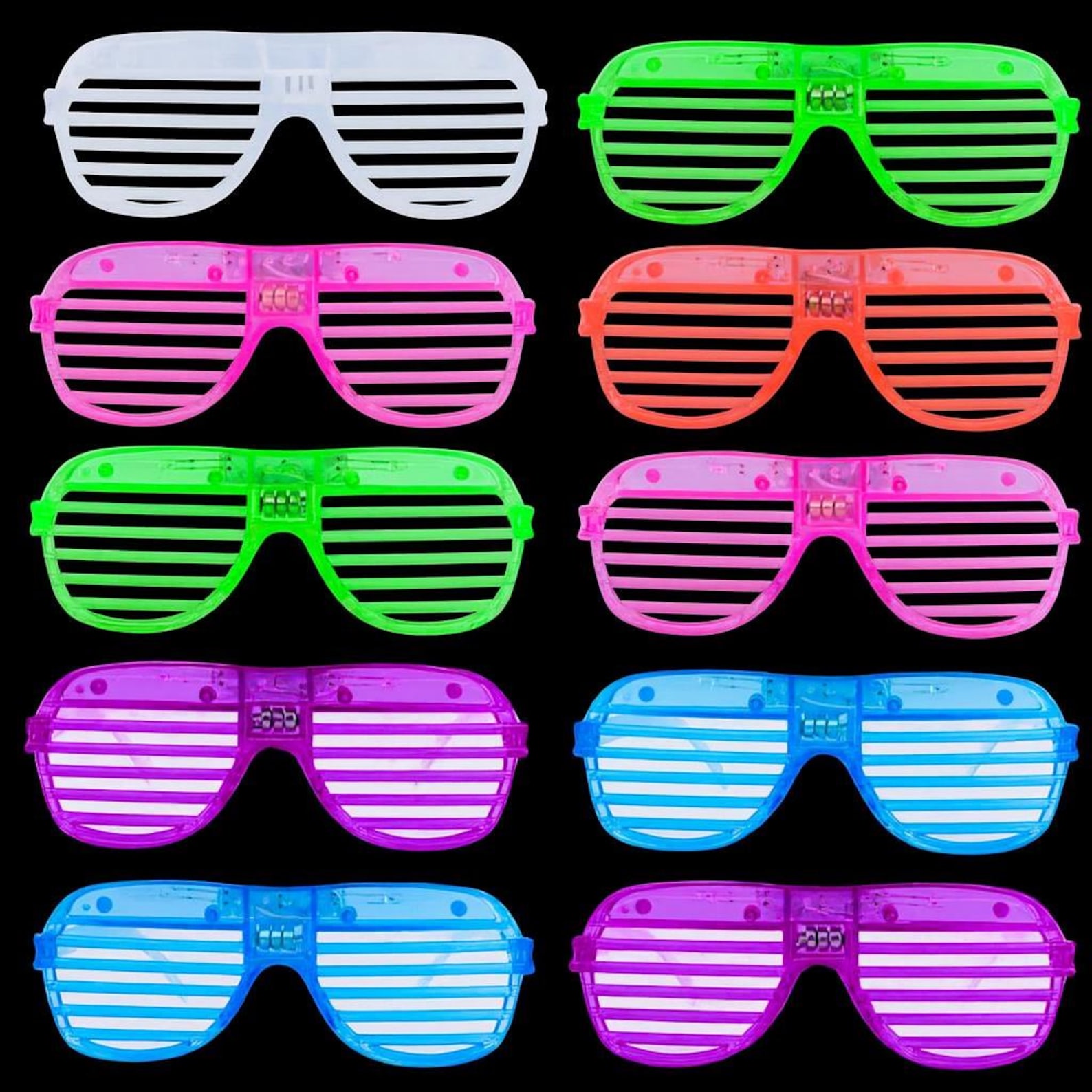 LED Rave Glasses • Glow in the Dark Neon Party Sunglasses - Etsy