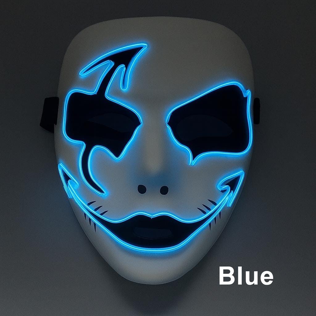 Rave Masquerade Mask | Luminous Cosplay, Rave Party - Etsy