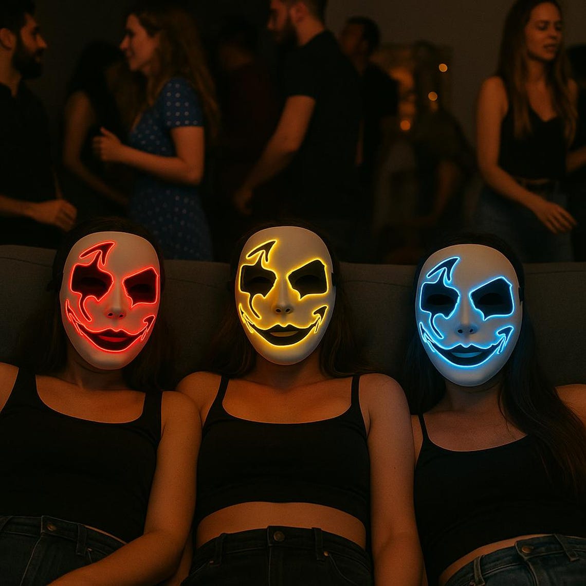Rave Masquerade Mask | Luminous Cosplay, Rave Party - Etsy