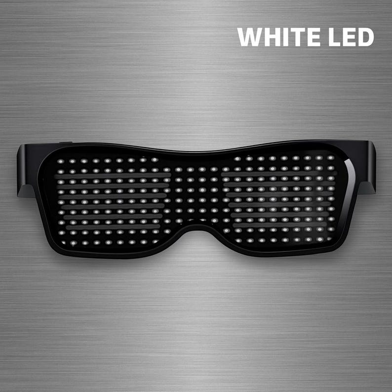 App-controlled LED Rave Glasses | Custom Text, USB Rechargeable - Etsy