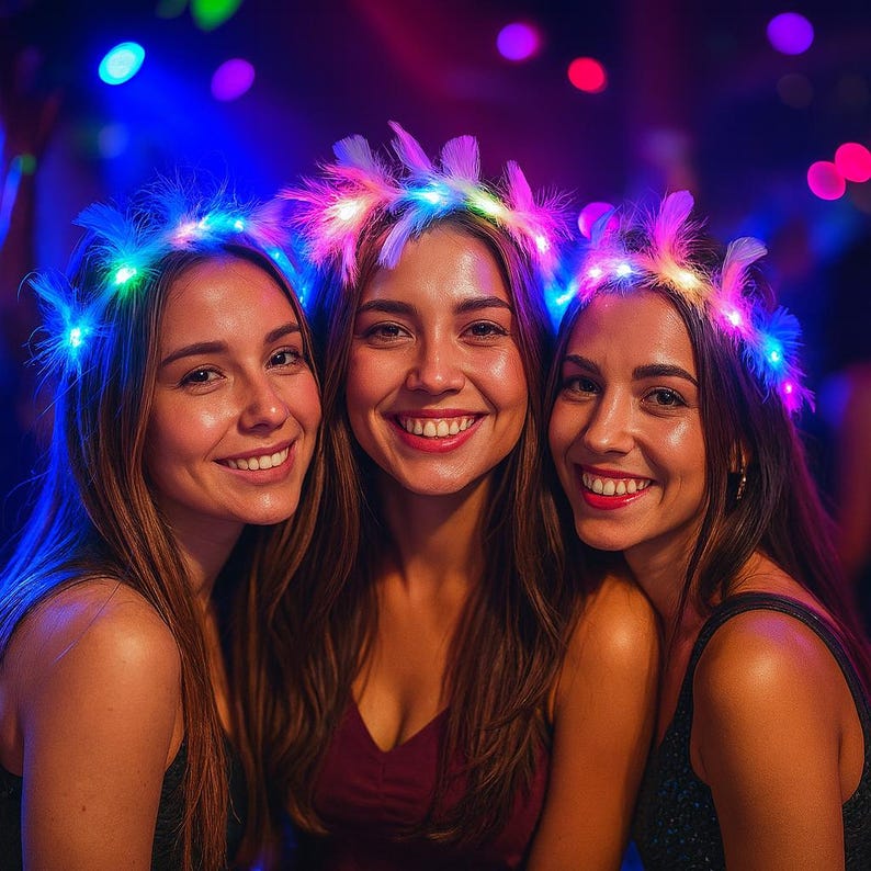 LED Feather Crown Headband • Light up Headdress, Festival Accessory - Etsy