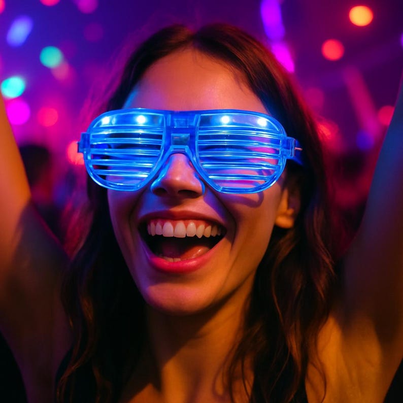 LED Rave Glasses • Glow in the Dark Neon Party Sunglasses - Etsy