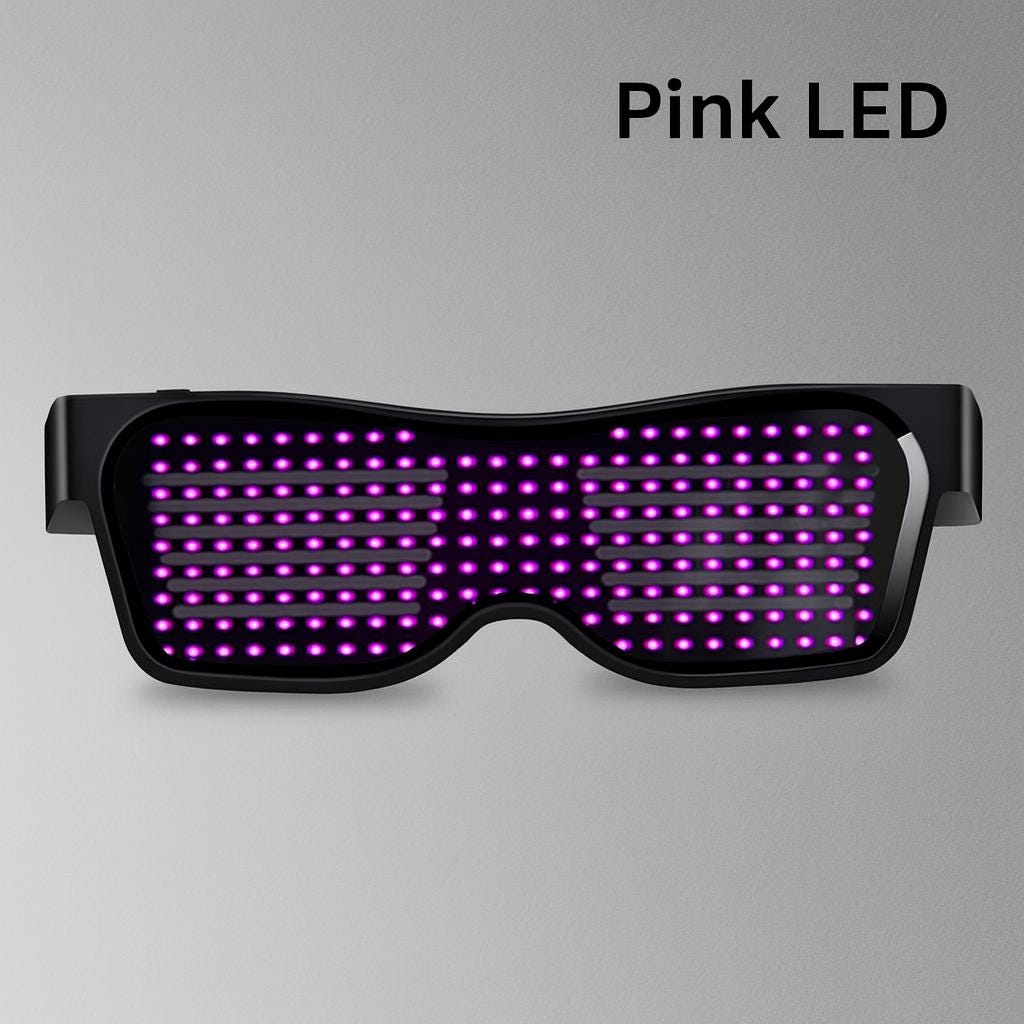 App-controlled LED Rave Glasses | Custom Text, USB Rechargeable - Etsy