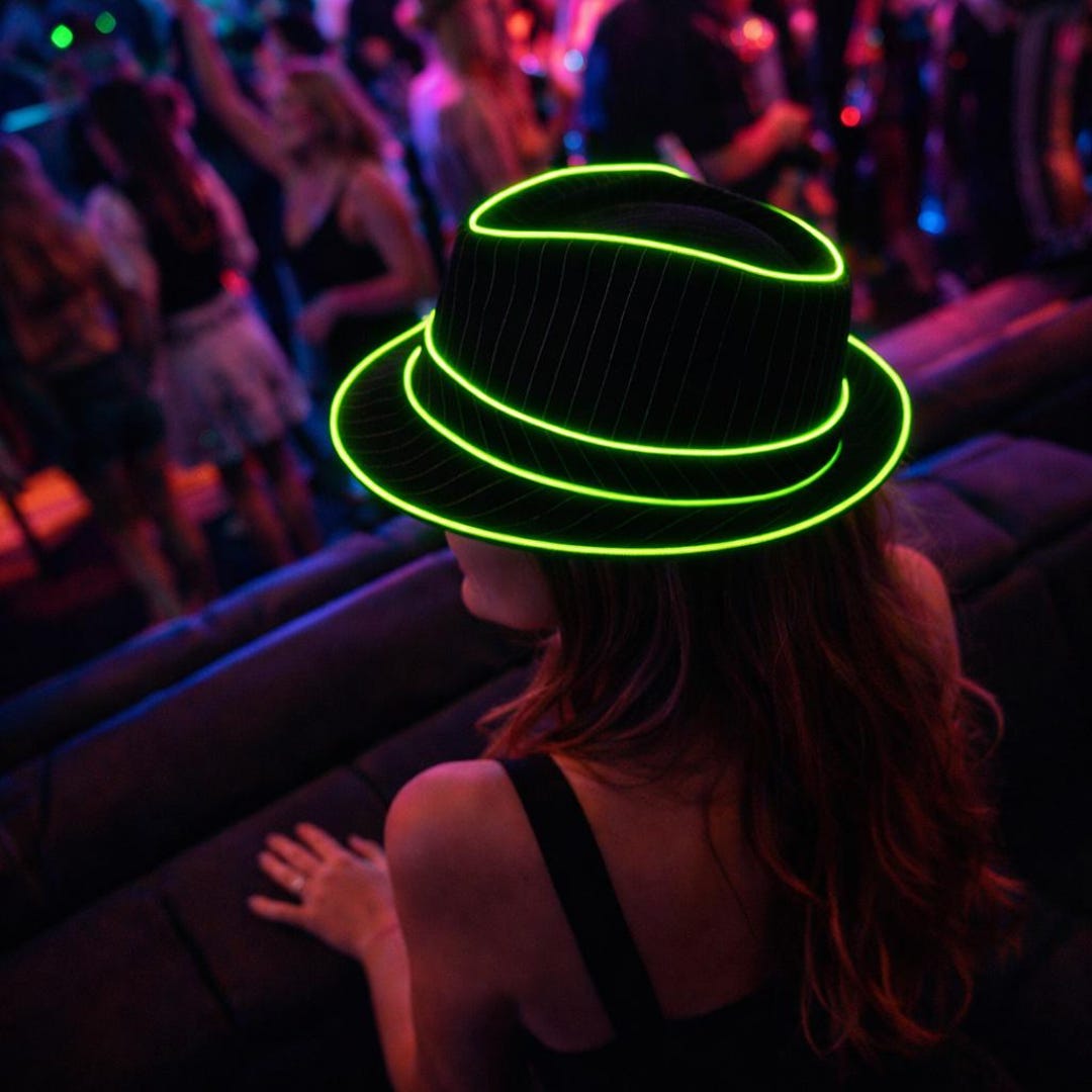 LED Rave Fedora Hat – Light up Luminous Panama Style Hat for Concerts ...