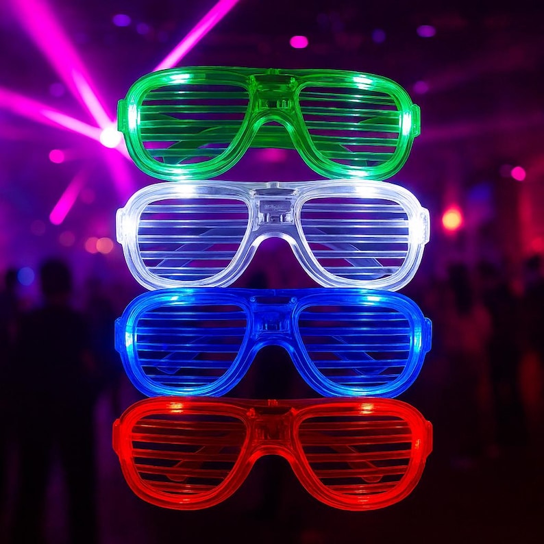 Rave Shutter Glasses | Neon Light-up Party Eyeglasses - Etsy