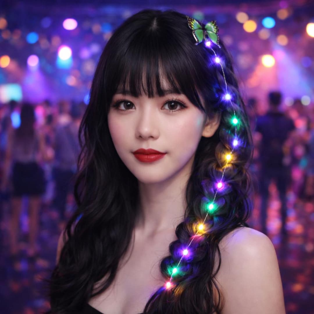 LED Rave Light String for Braids & Styling | DIY Glowing Hair Clip ...