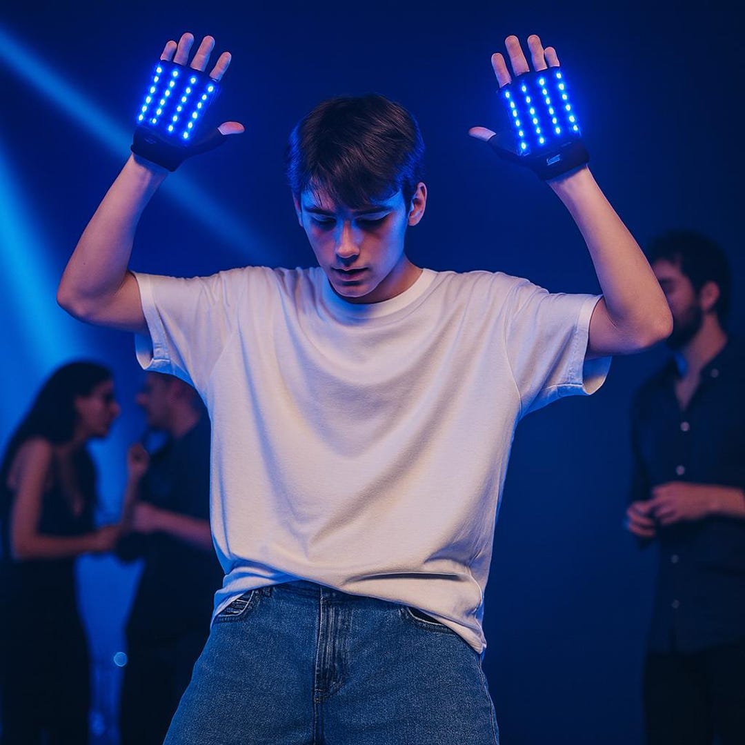 USB Rechargeable LED Finger Light Gloves | Color-changing Dance Costume ...