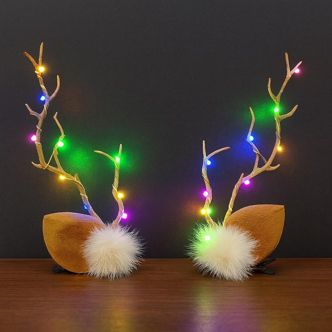 Rave LED Christmas Reindeer Headband | Holiday Party Hair Hoop - Etsy