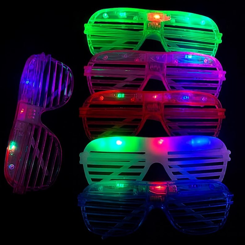 LED Rave Glasses • Glow in the Dark Neon Party Sunglasses - Etsy
