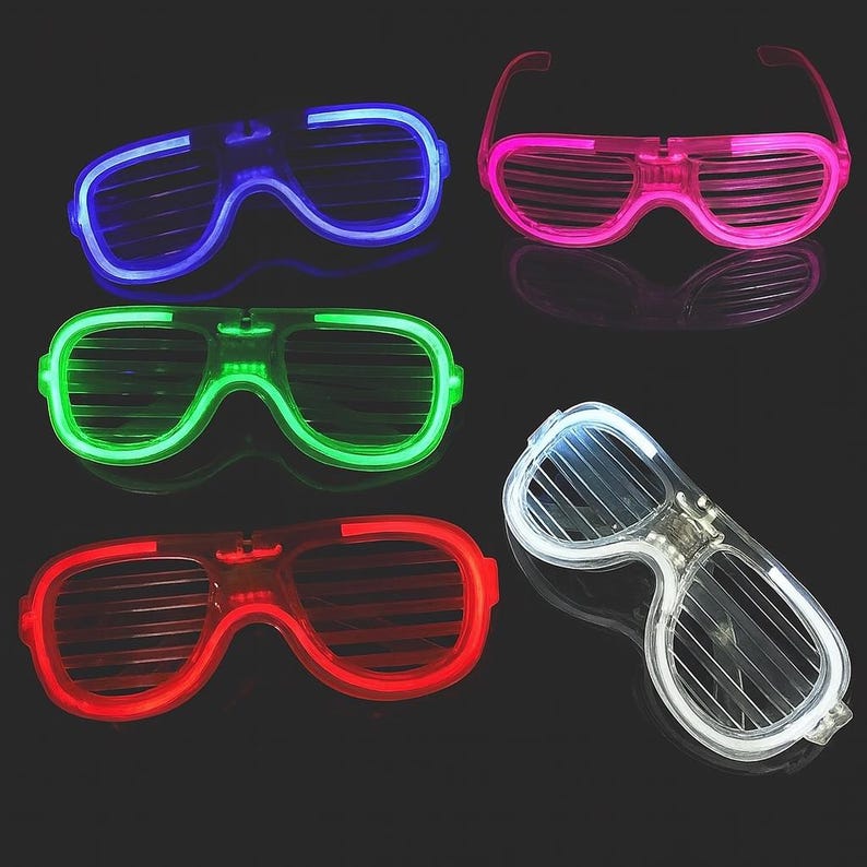 Rave Shutter Glasses | Neon Light-up Party Eyeglasses - Etsy
