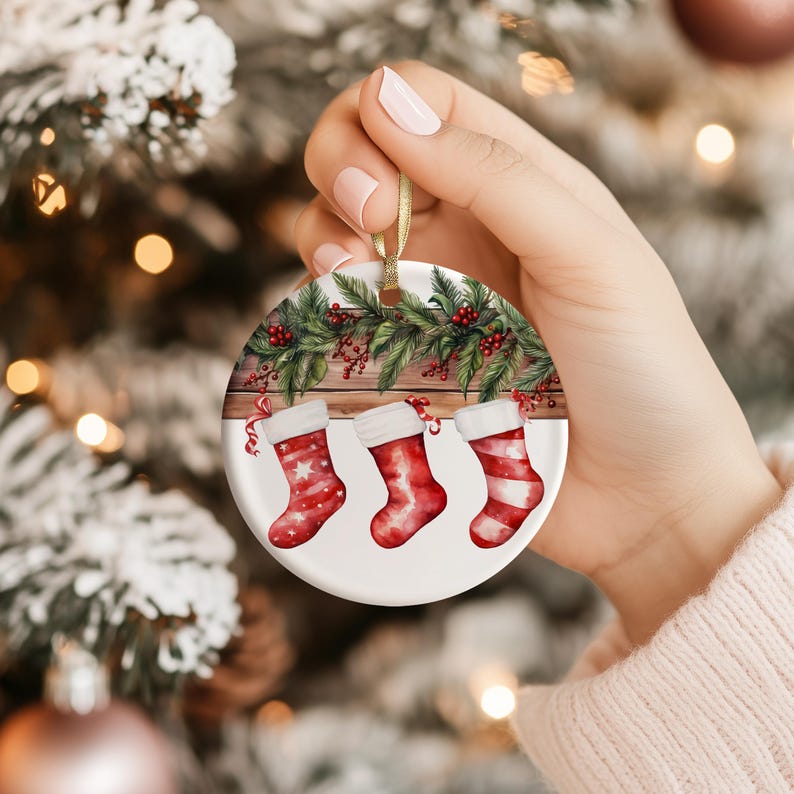 Christmas Stocking Ornament PNG Bundle, Family Sublimation Design ...