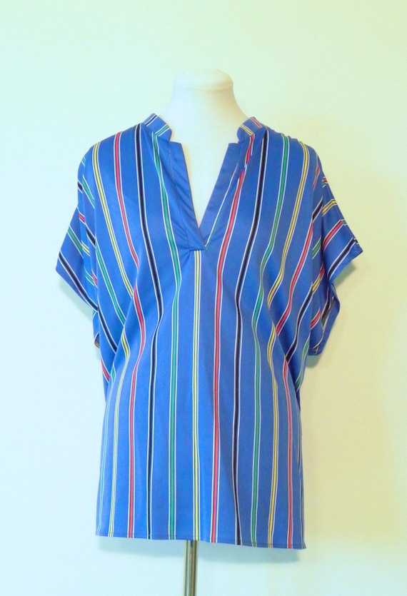 Vintage 70s 80s Retro Striped Tunic - Gem