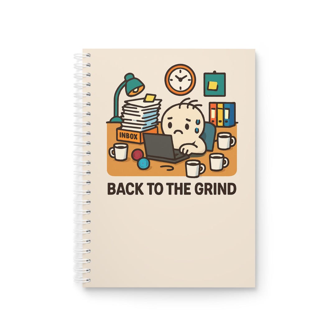 Funny Back to the Grind Spiral Notebook: Motivational Work Journal - Etsy