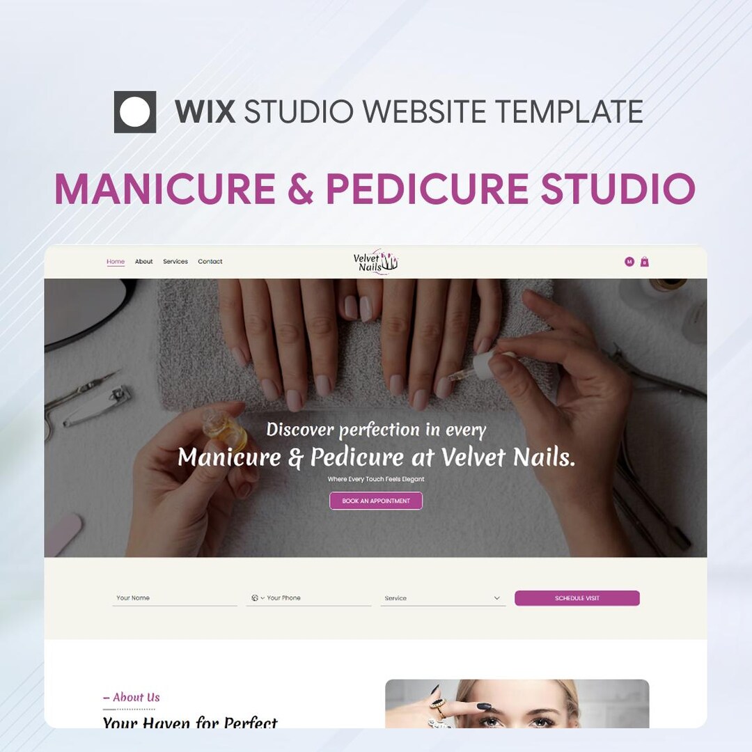 Wix Studio Website Template: Nail Salon & Manicure/pedicure Services ...