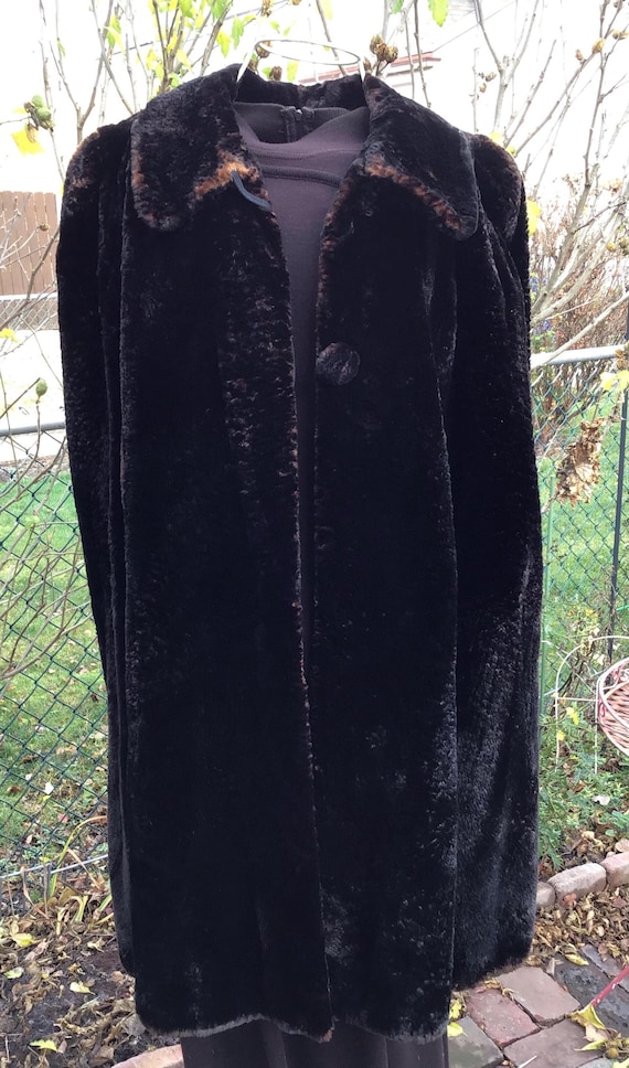 Antique Genuine Black Sheared Beaver Mourning Opera C… - Gem