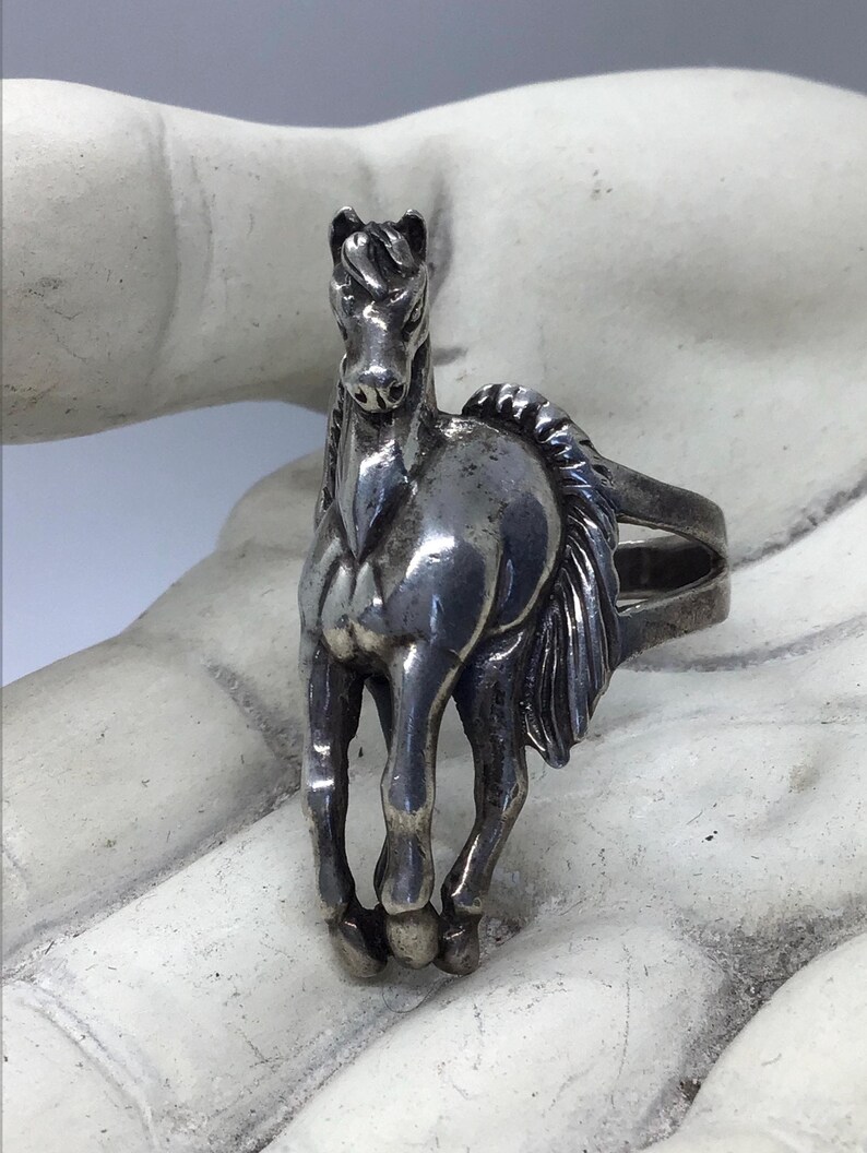 Vintage Figural Solid STERLING HORSE Ring, Western, Vintage, Size 8 - Etsy