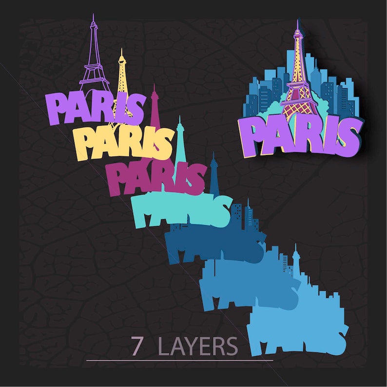 Bundle Cities Multilayer Laser Cut, 3D Layered SVG, Cricut Wall Decor ...