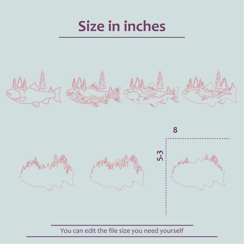 Fish Landscape. Forest Multilayer Laser Cut, 3D Layered SVG, Cricut ...