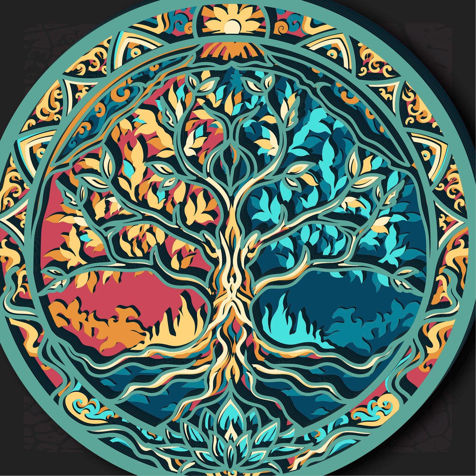 Tree of Life Multilayer Laser Cut, 3D Layered SVG, Cricut Wall Decor ...