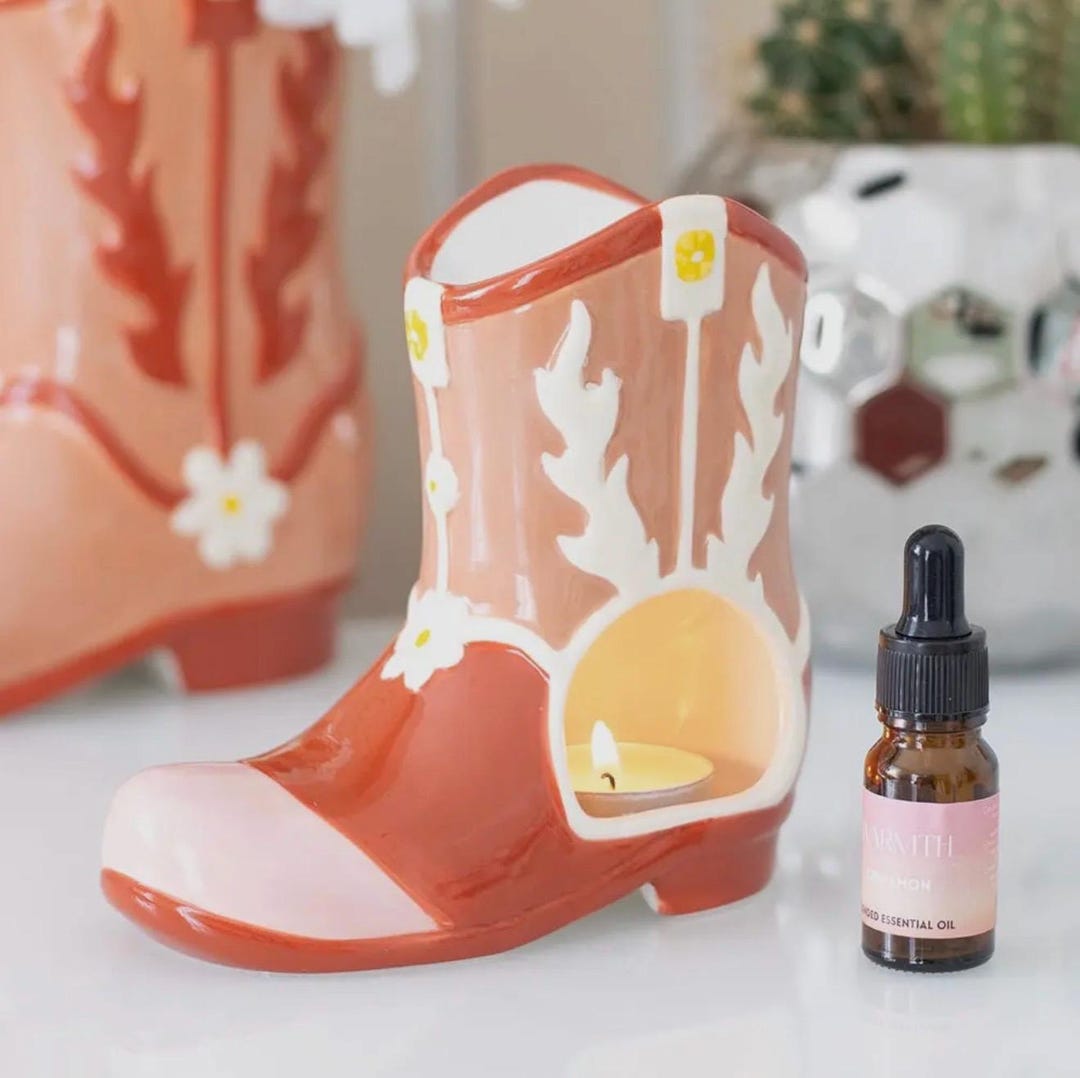 Pink Cowboy Boot Oil Burner and Wax Warmer - Etsy