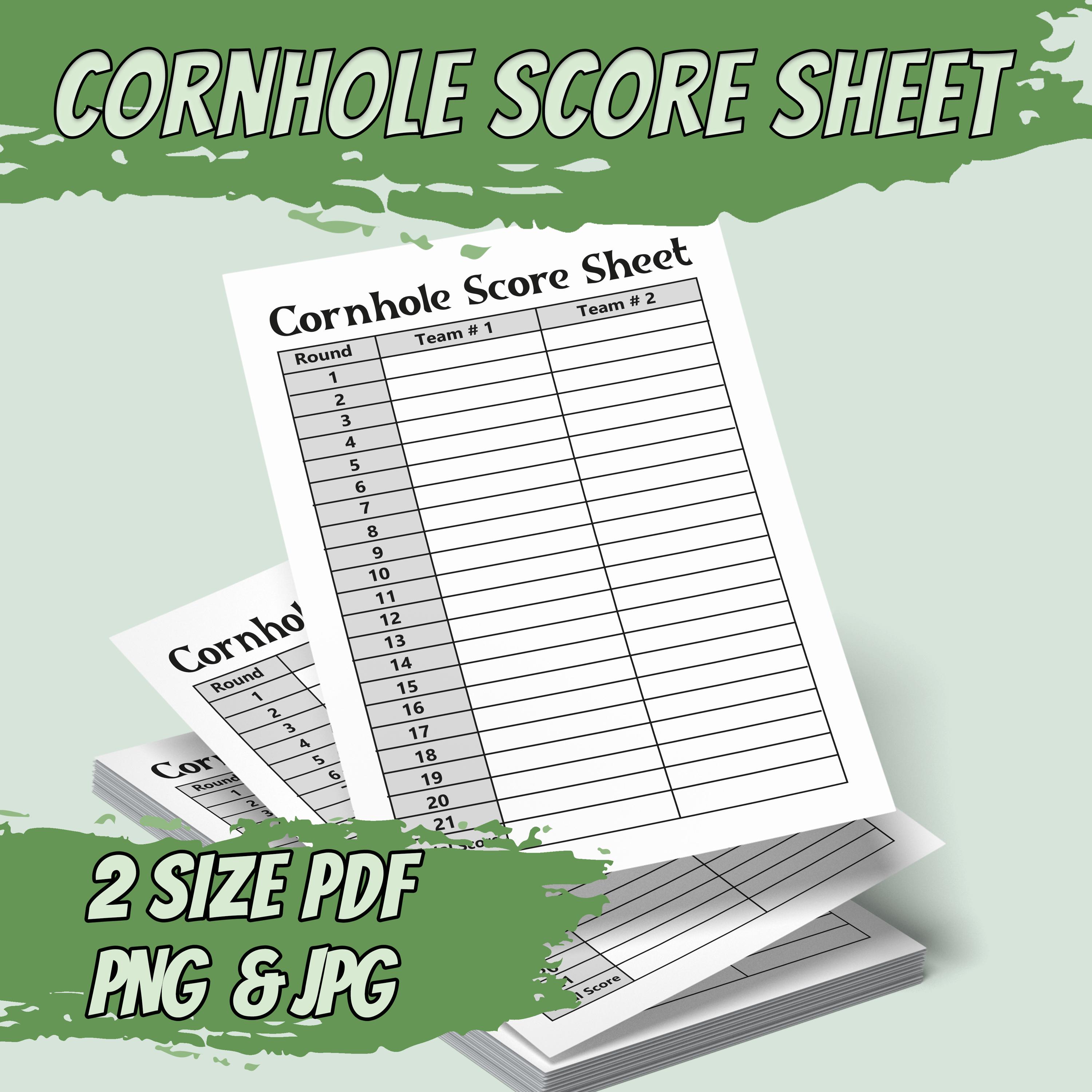 Cornhole Score Sheet Template, Printable Cornhole Score Sheet, Cornhole ...