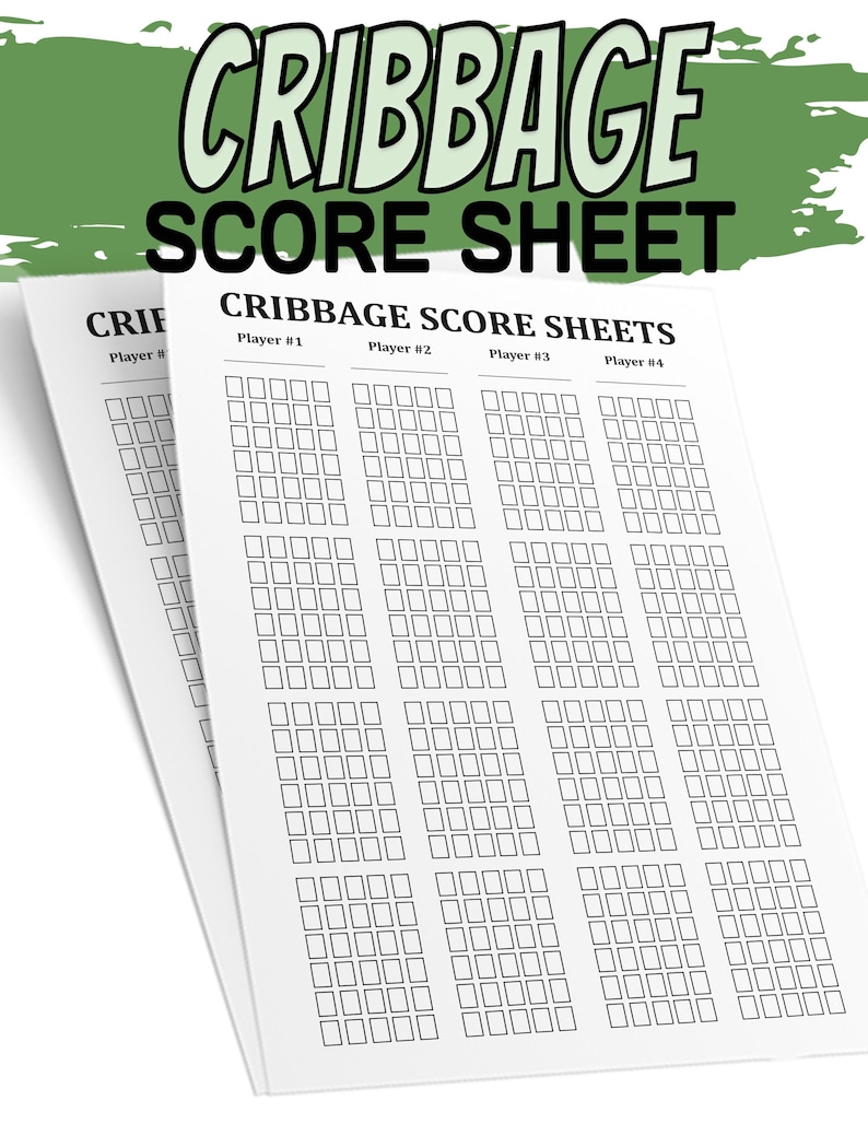 Cribbage Score Sheet Template, Printable Cribbage Score Card, Cribbage ...