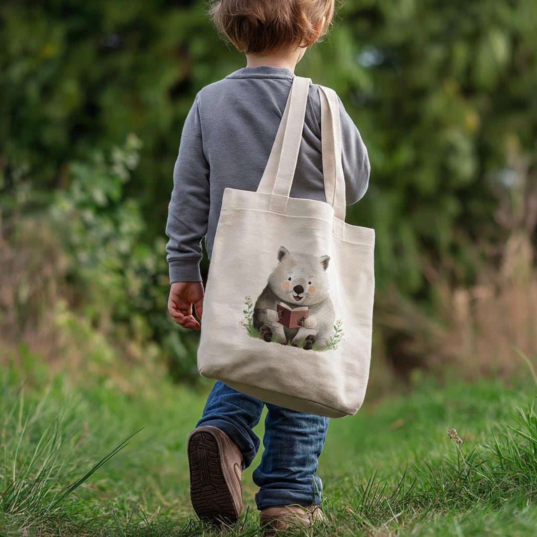 Wombat Library Tote Bag - Child Storytime Gift - Etsy