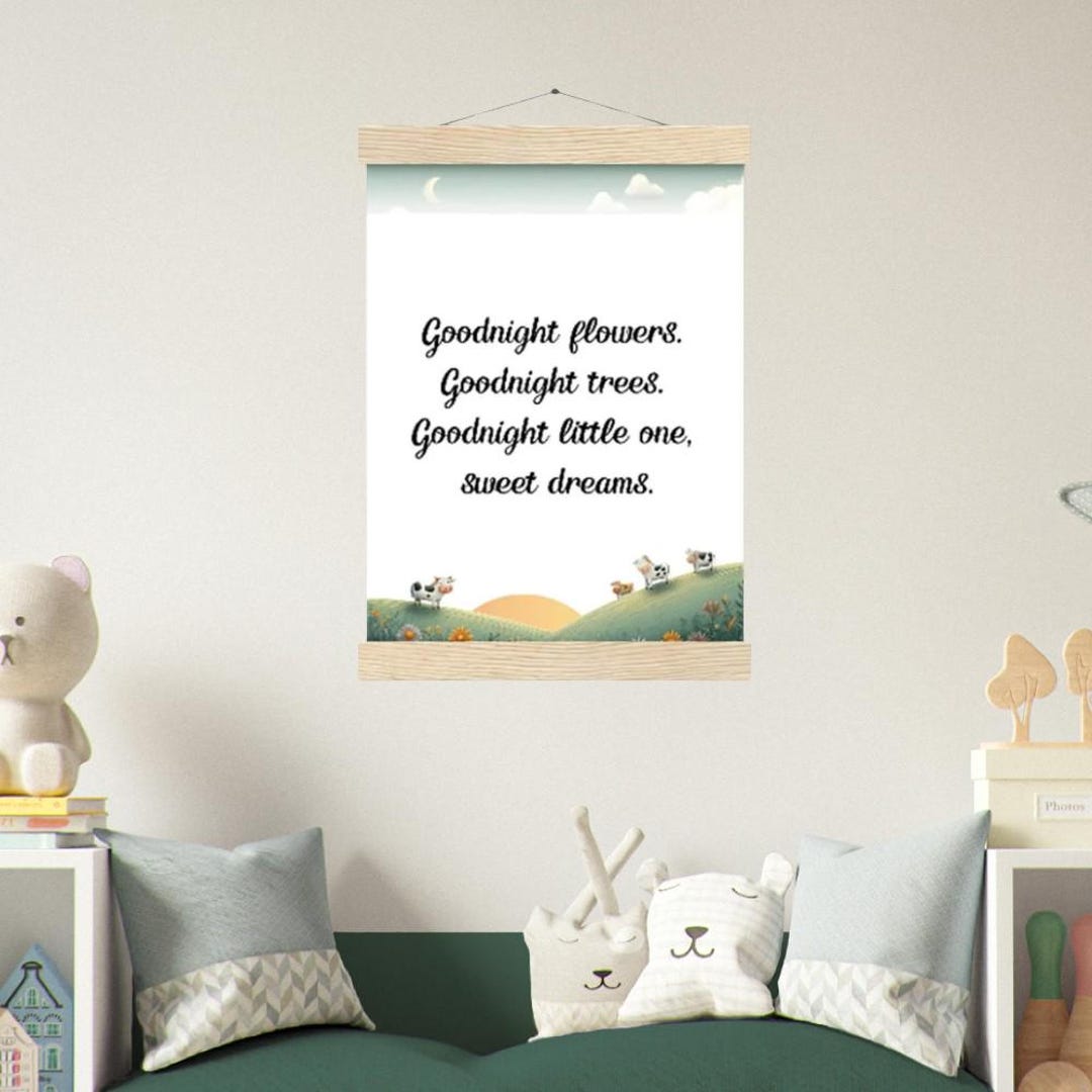Hanging Nursery Bedtime Wall Art | Poster With Hanger| Nursery ...