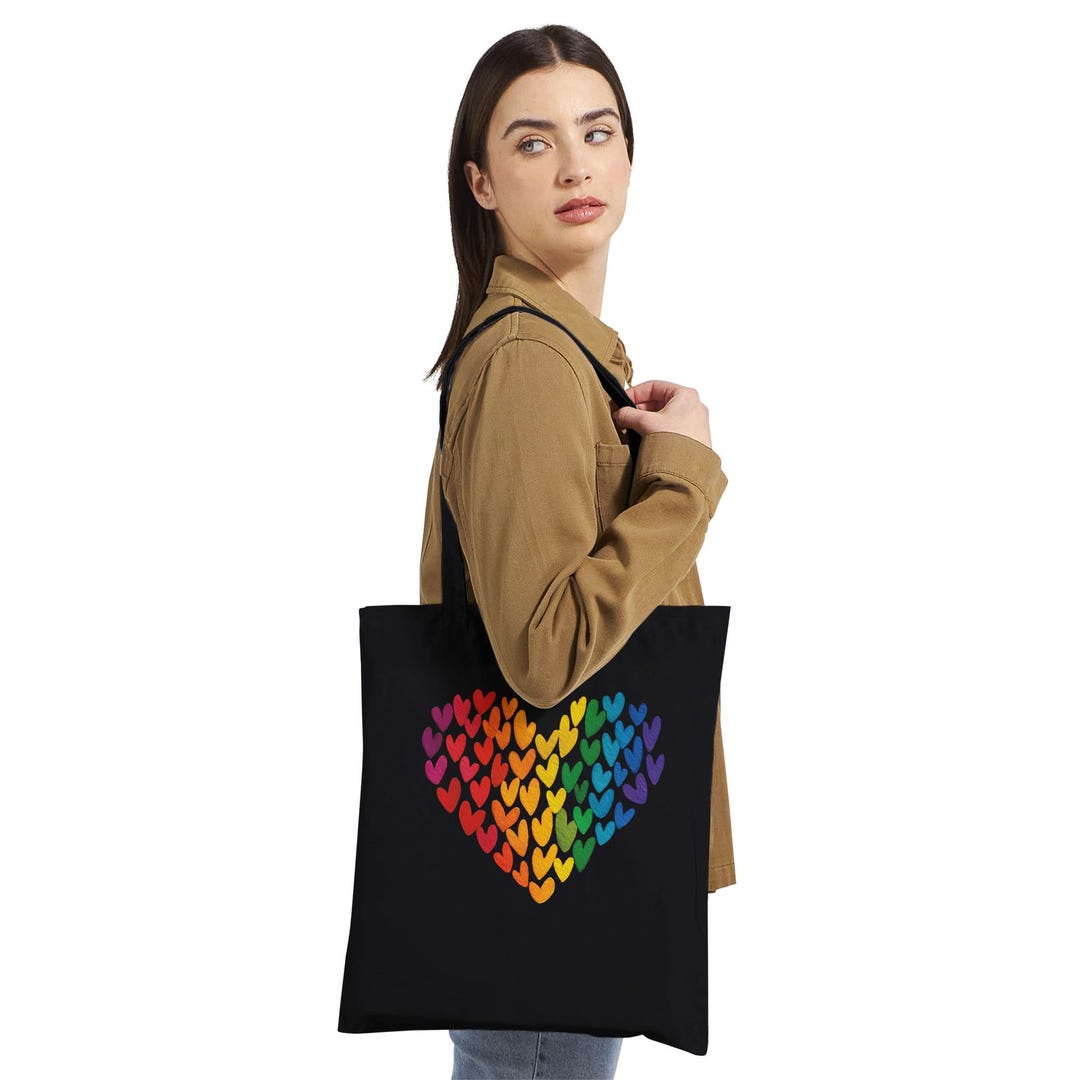 Pride LGBTQI Rainbow Heart Tote Bag - Multiple Colors - Etsy