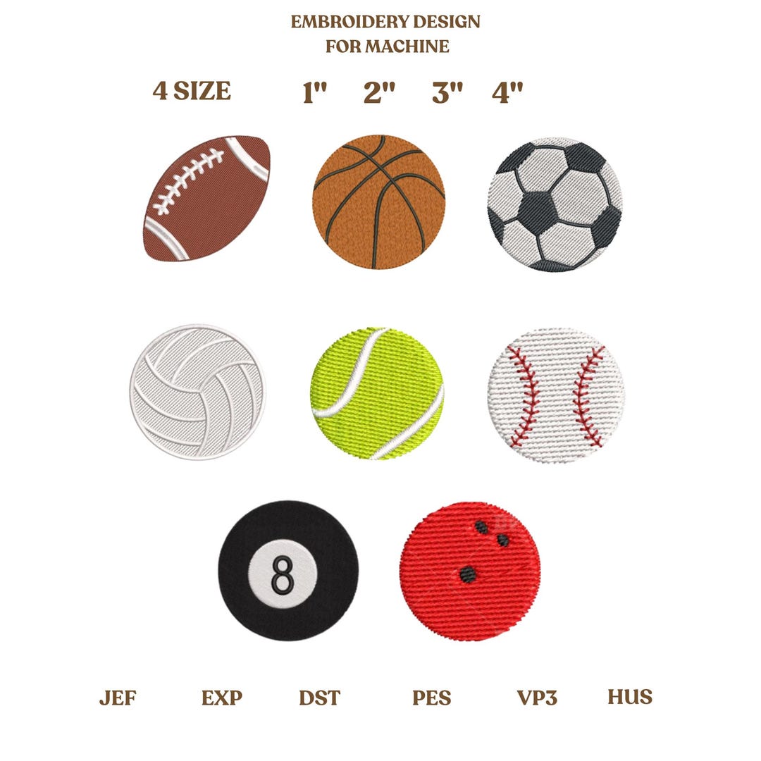 Sports Balls Mini Embroidery Design Bundle Embroidery File Download ...