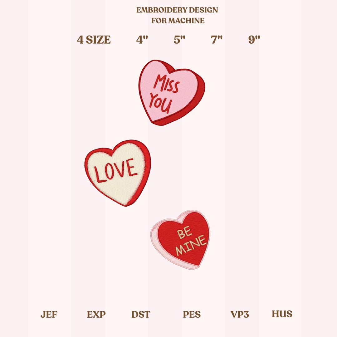Coquette Heart Embroidery Design, Valentine Love Sign (digital File 4-9 ...
