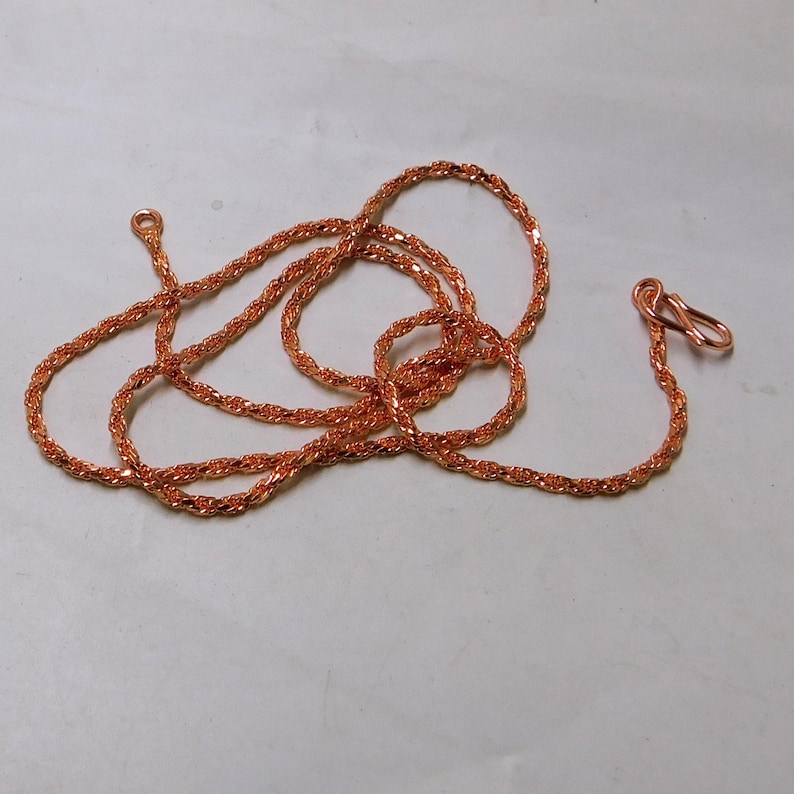 Diamond Cut Rope Copper Chain Necklace - Etsy