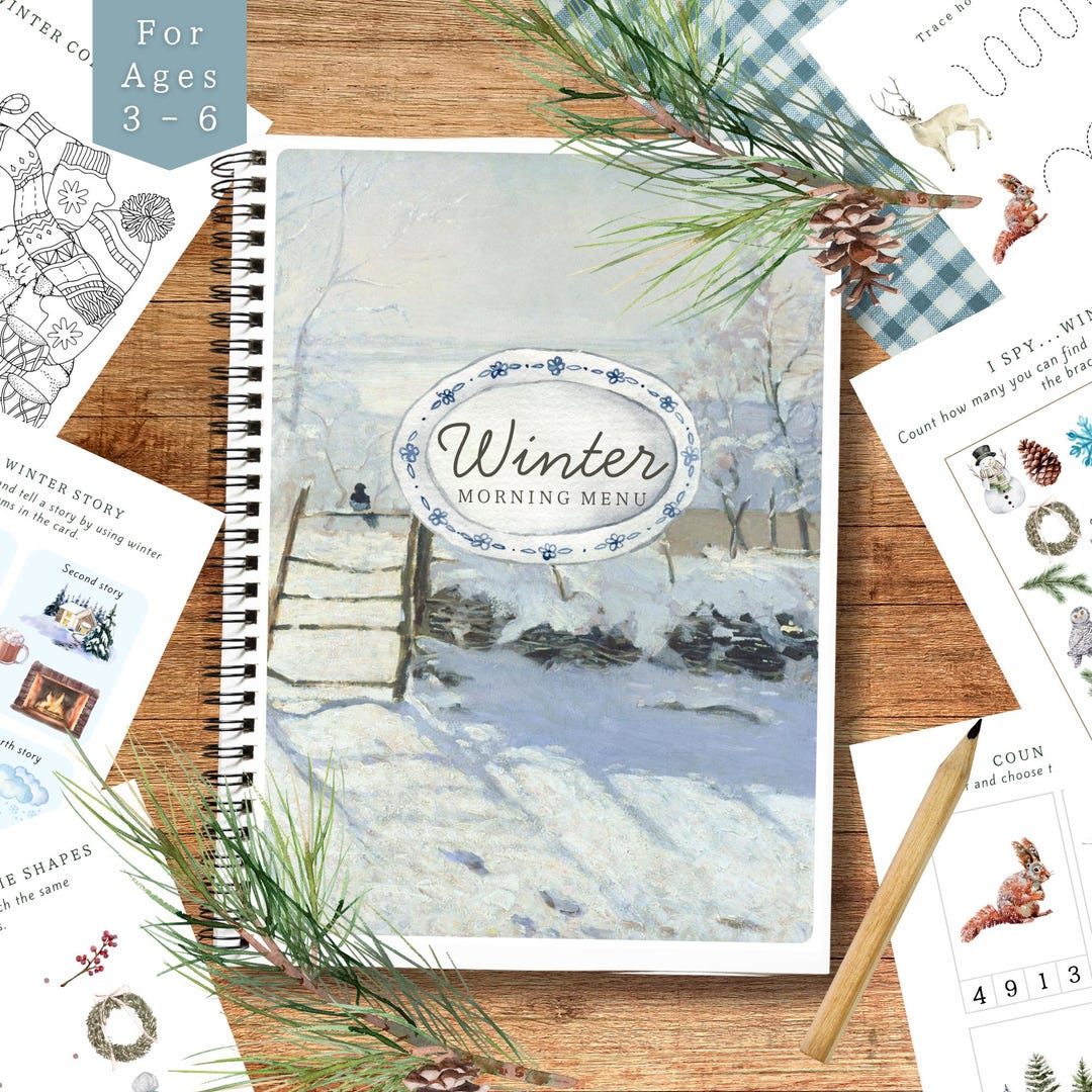 Winter Morning Menu & Busy Book Printable | Preschool Learning ...