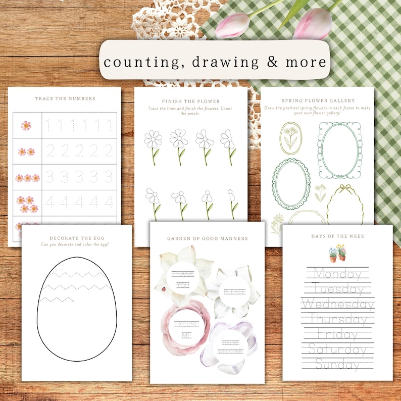Spring Prewriting Worksheets Printable | Homeschool Preschool Learn to ...