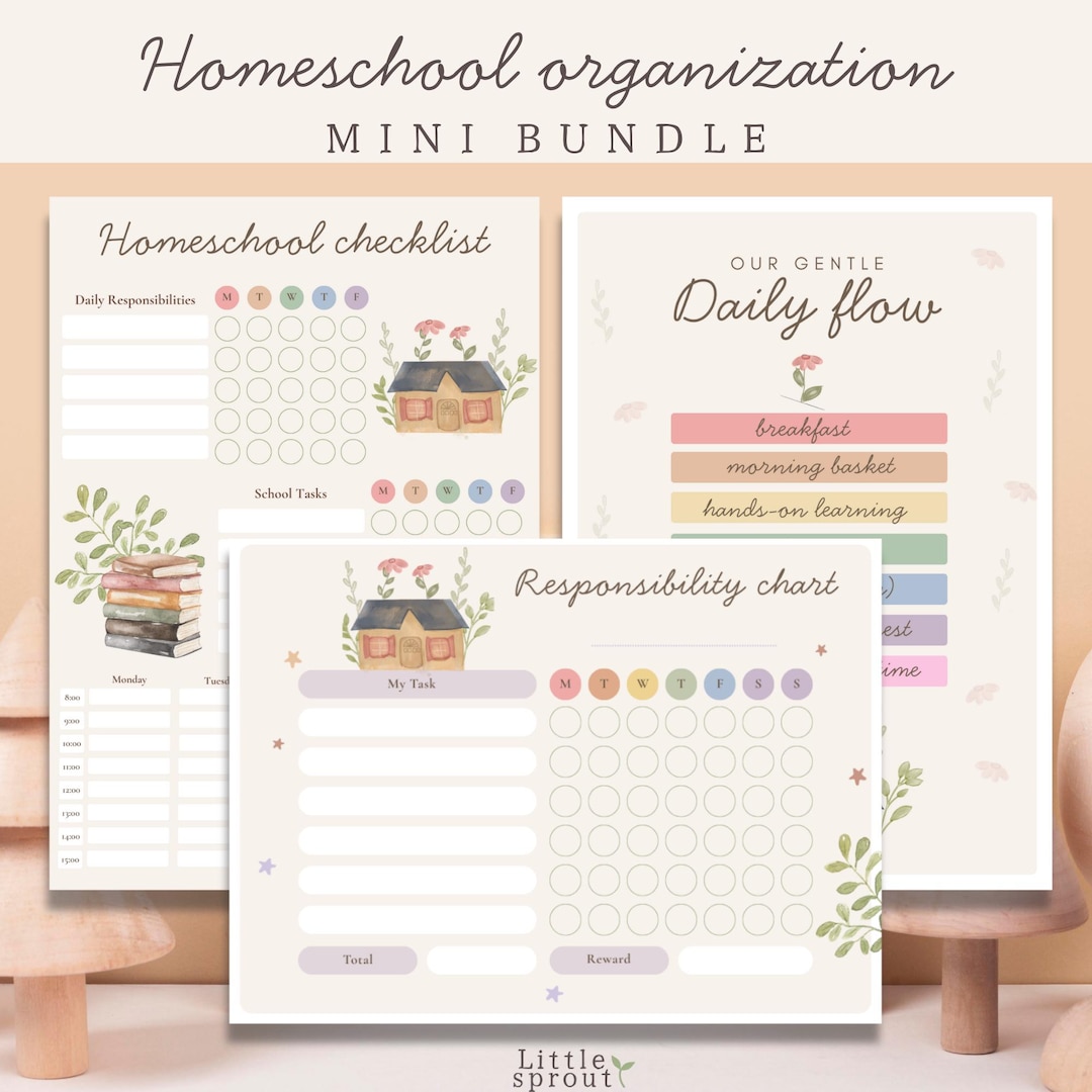 Homeschool Organization Bundle | Daily Checklist, Weekly Schedule ...