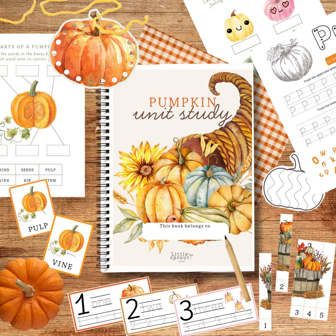Pumpkin Unit Study for Preschool | Printable Life Cycle, Anatomy ...