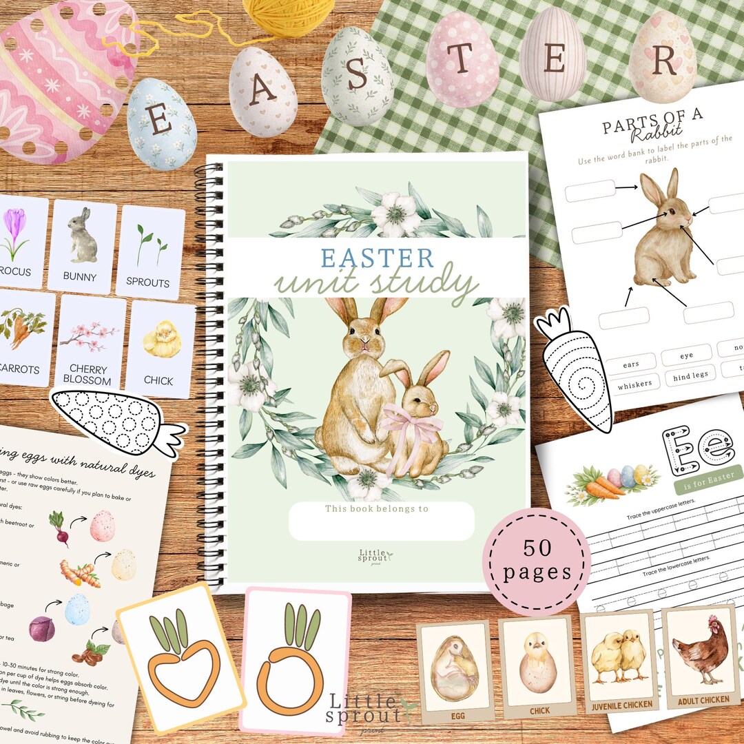 Easter Unit Study: Preschool Homeschool Spring Nature Activities, Eggs ...