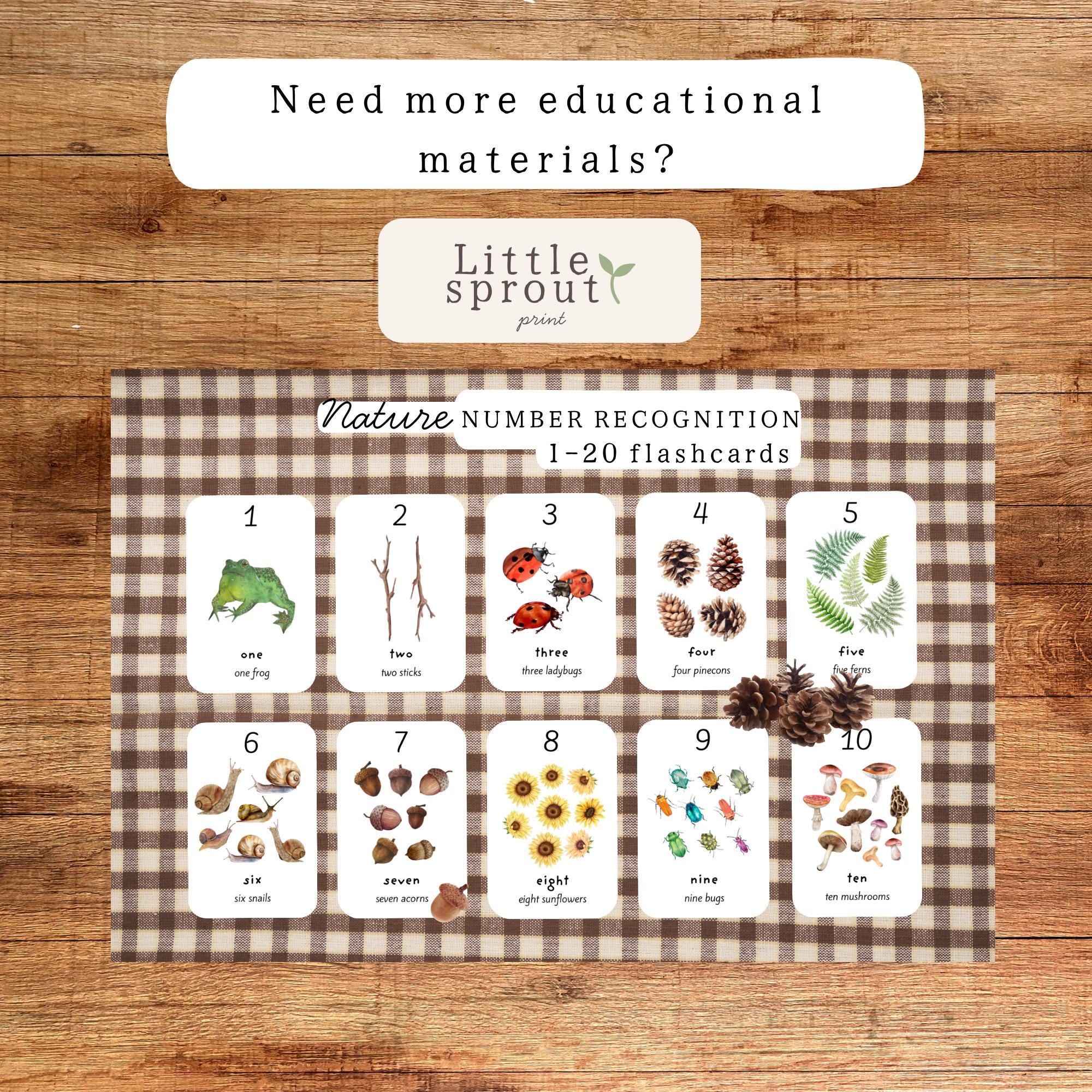 Nature Number Mats 1–10 Printable | Montessori Math | Waldorf Preschool ...