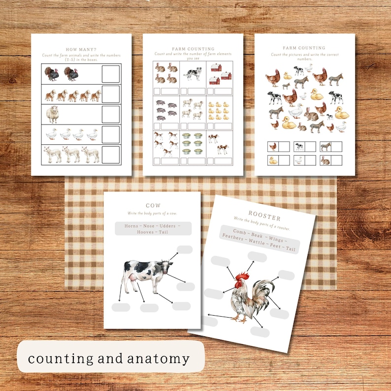 Farm Unit Study Printable Busy Book | Farm Animals Activities for ...