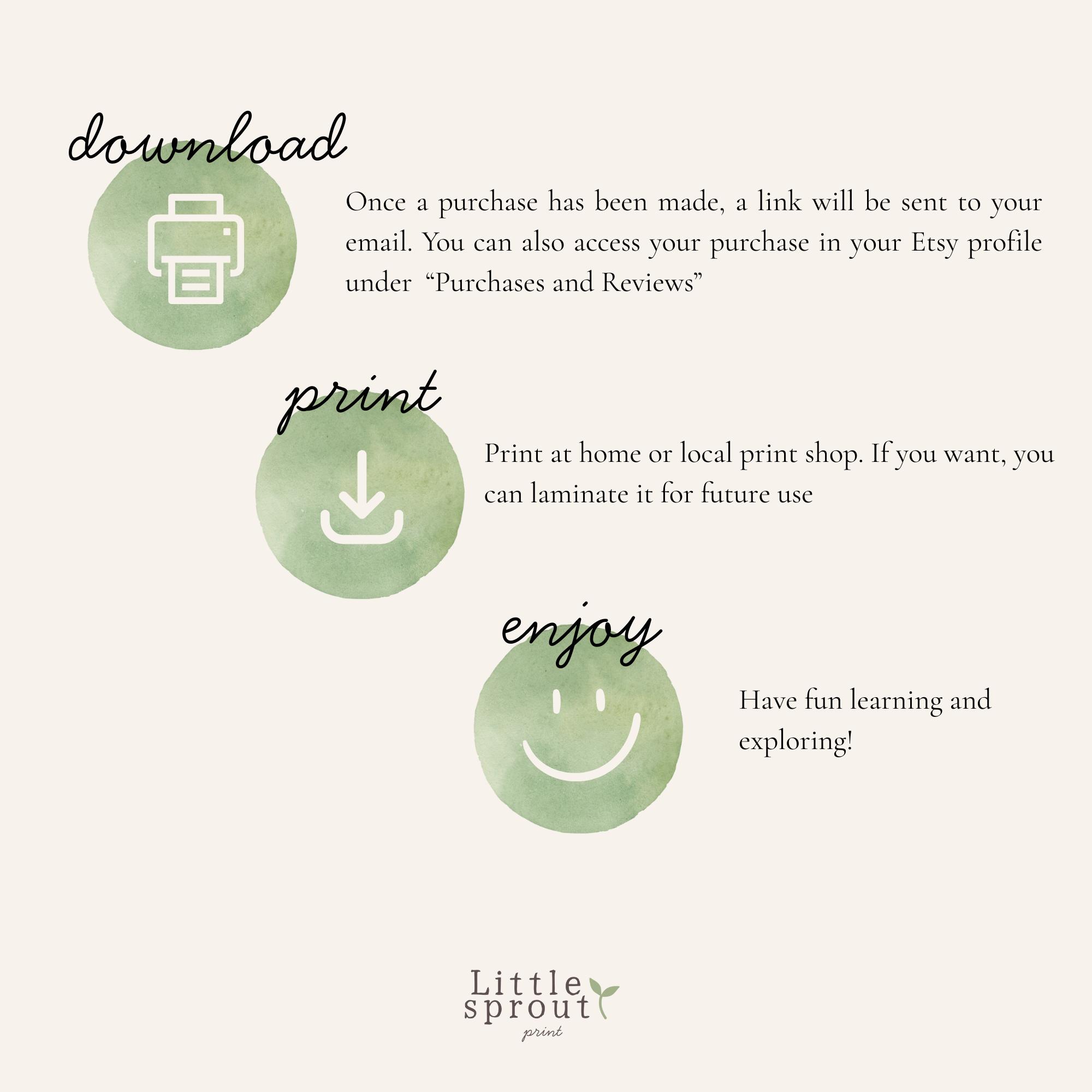Nature Number Mats 1–10 Printable | Montessori Math | Waldorf Preschool ...