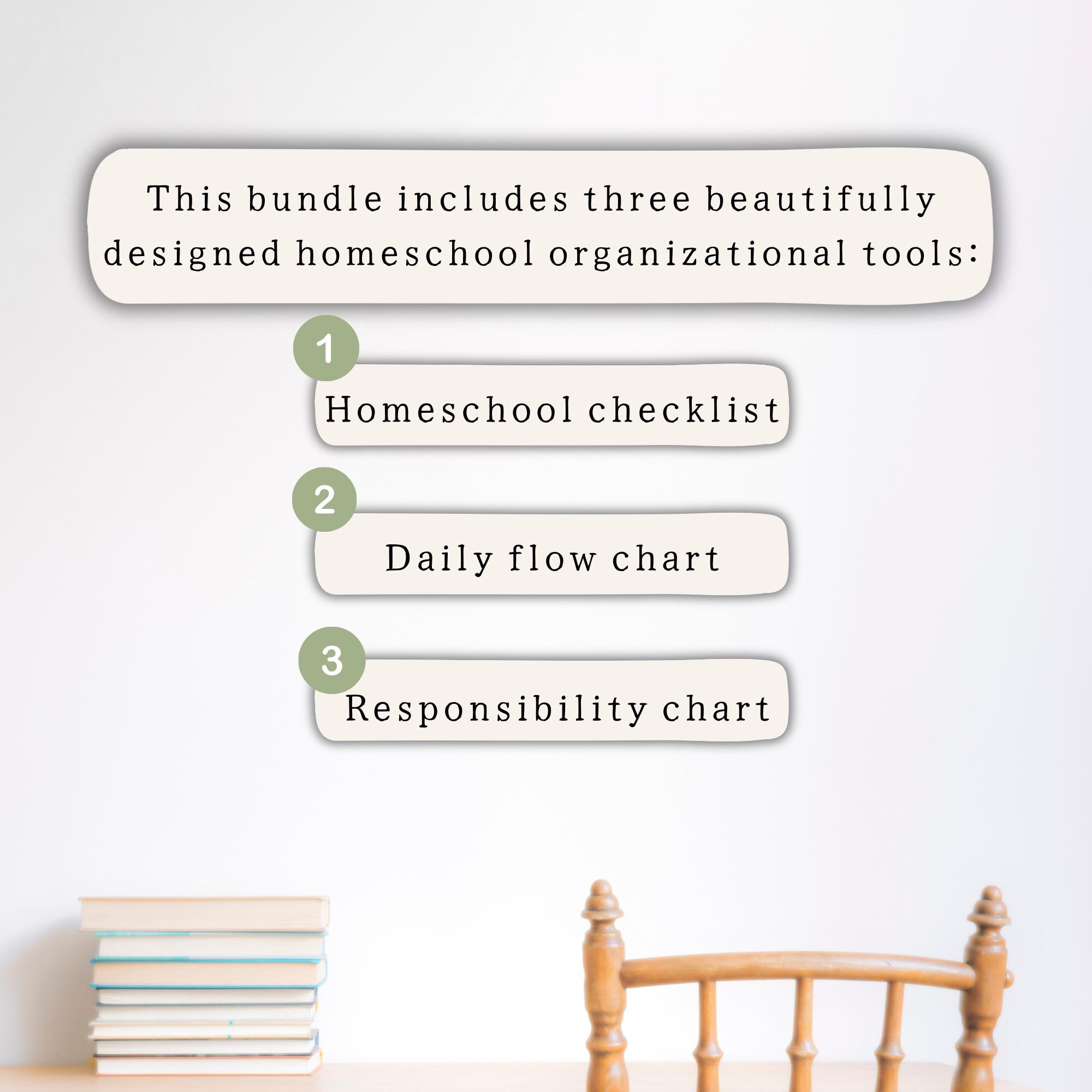 Homeschool Organization Bundle | Daily Checklist, Weekly Schedule ...