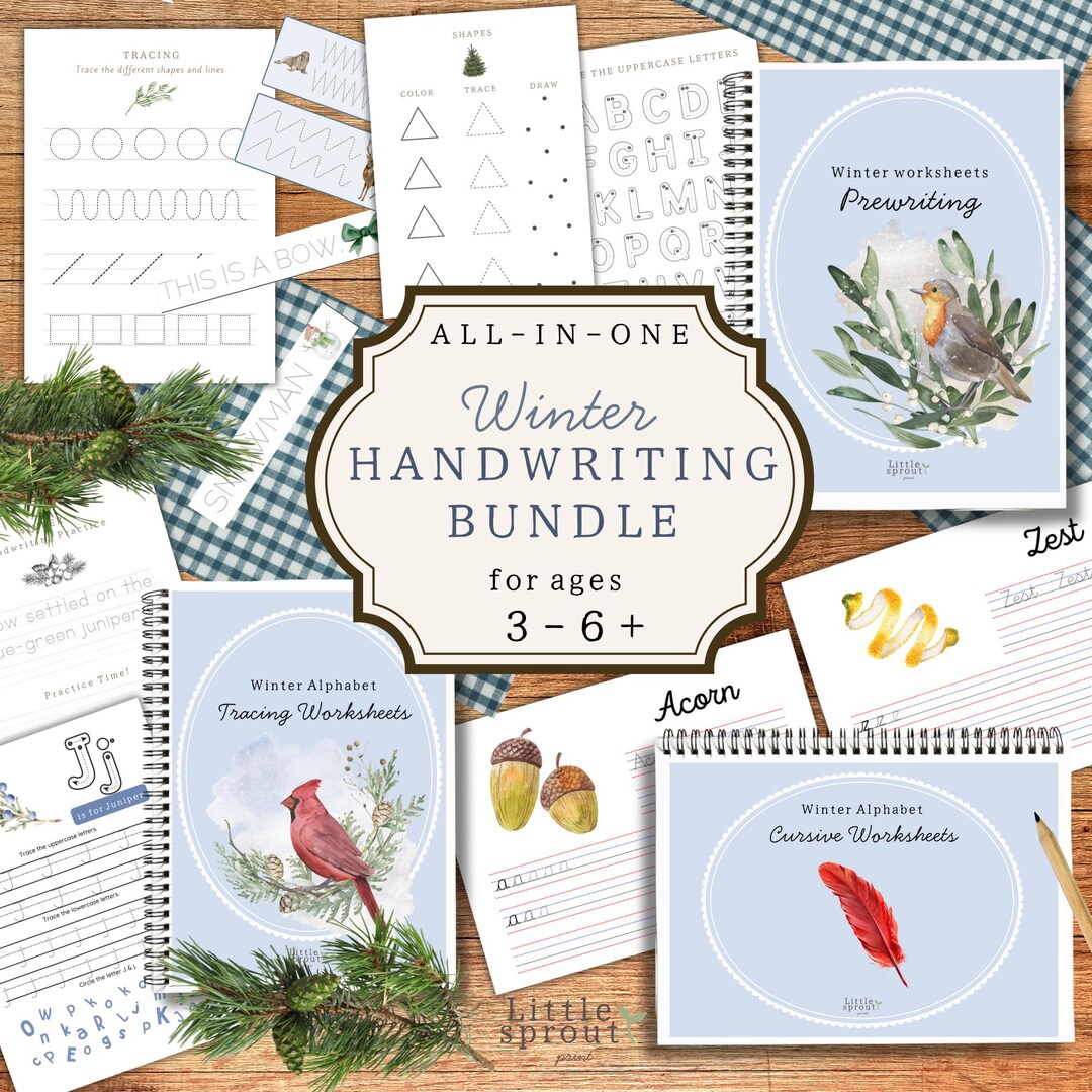 Winter Handwriting Worksheets BUNDLE PDF | Preschool & Kindergarten ...