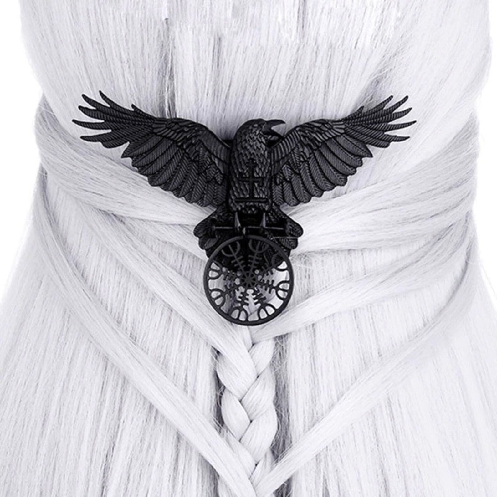 Unique Viking Black Oversized Crow Hair Clip Goth Punk Raven - Etsy
