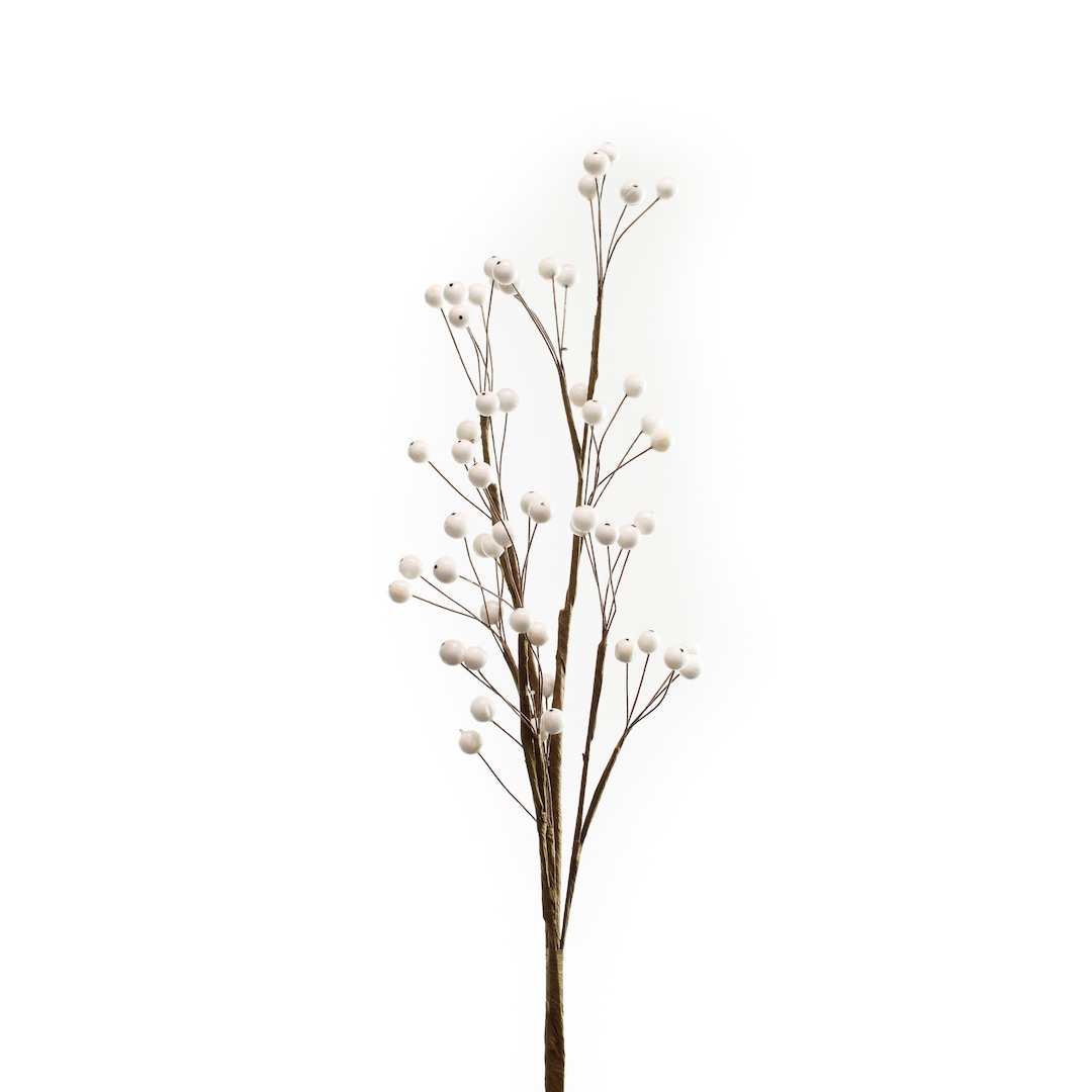 White Berry Stem 6 Stems 28 Inch - Etsy
