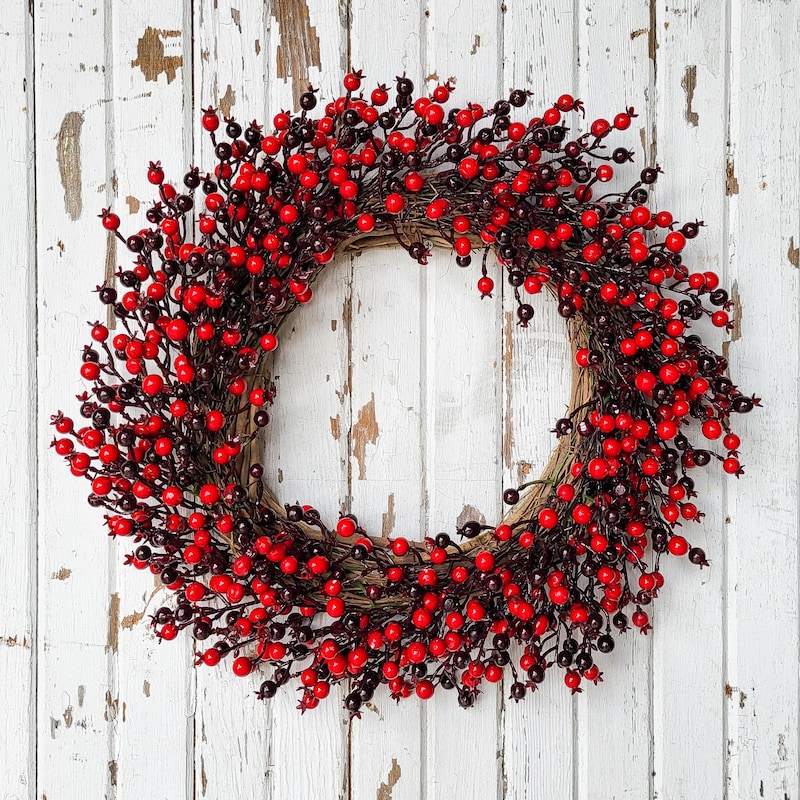 Red Berry Wreath - Etsy